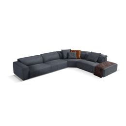 Ecksofa Egoitaliano, B:378cm H:95cm T:282cm, grau, Wohnzimmer, Sofas, "Beverly, extravangantes Designsofa mit erstklassigem Sitzkomfort", wahlweise