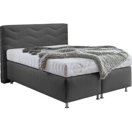Boxspringbett, B:155cm L:210cm, grau, Westfalia Schlafkomfort, Bezug Bett: Microvelours (100% Polyester) oder Feinstruktur (100% Polyester);Bezug