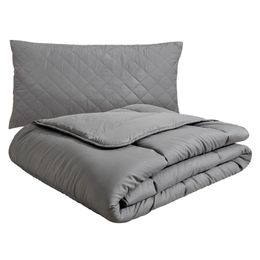 Microfaserbettdecke + Microfaserkissen OTTO HOME, grau, Bezug: 100% Polyester. F&uuml;llung: 100% Polyester, Bettwaren-Sets, "Clarra Spar Set, Decke +