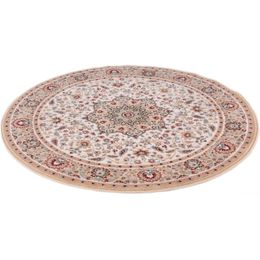Wollteppich Theko, B:200cm H:10mm L:200cm &Oslash;:200cm, beige, Schurwolle, Wohnzimmer, Teppiche, "Dolna - 859", Kurzflor, reine Wolle, Orient-Optik