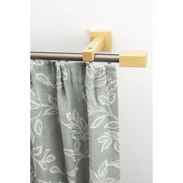 Gardinenschiene Garesa, L:520cm, beige, Gardinenstangen, "Cubus, Quader Innenlauf", Innenlauf-Vorhanggarnitur, verl&auml;ngerbar, Holz-Aluminium