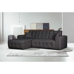 Ecksofa Home Affaire, B:234cm H:85cm T:163cm, schwarz, 100% Polyester, Wohnzimmer, Sofas, "Nosia L-Form", incl. 2 Zierkissen, mit feiner Steppung