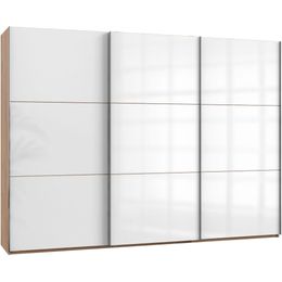 Schwebet&uuml;renschrank wimex, B:300cm H:216cm T:65cm, braun, Schr&auml;nke, "Level by fresh to go", mit Glast&uuml;ren