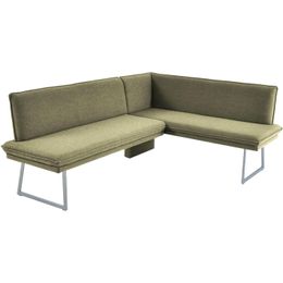 K+w Komfort & Wohnen Eckbank, H:86cm T:60cm, gr&uuml;n, K+W KOMFORT & WOHNEN, Esszimmer, Sitzb&auml;nke, mit Sattlernaht und schmaler Kufe, langer Schenkel rechts oder links