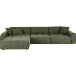 Ecksofa 3C CANDY, B:378cm H:74cm T:200cm, gr&uuml;n, 100% Polyester, Wohnzimmer, Sofas, "Yoshy mit Komfortfunktionen, modern und bequem, L-Form", Zwei