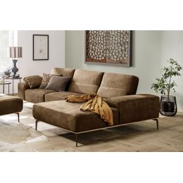 Ecksofa W.Schillig, B:319cm H:88cm T:178cm, braun, Longlife Xtra-Leder Z73: Naturwalkleder der Luxusklasse aus den erlesensten Rohh&auml;uten. Hautst&auml;rke