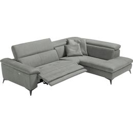 Ecksofa Egoitaliano, B:272cm H:96cm T:203cm, grau, Luxus-Micofaser Lederoptik (100% Polyester) ist ein neues technisches Gewebe mit einem visuellen
