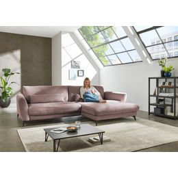 Ecksofa DIE PLANBAR, B:288cm H:81cm T:194cm, rosa, 88% Polyester;12% Polyamid, Wohnzimmer, Sofas, "MP-IN23149 L-Form", Kaltschaumpolsterung mit