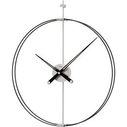 AMS Wanduhr "W9656", B/H/L: 60cm x 9cm x 70cm, silber, Wanduhren, Quarzuhr,Wohnzimmer,Esszimmer,K&uuml;che,Arbeitszimmer,B&uuml;ro,Flur