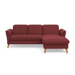 Sit & More Ecksofa SIT & MORE, B:245cm H:91cm T:178cm, rot, 100% Polyester, Wohnzimmer, Sofas, "Romero L-Form", wahlweise mit oder ohne Relax-Funktion,
