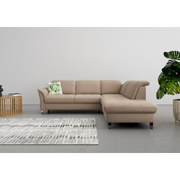 Sit & More Ecksofa SIT & MORE, B:261cm T:224cm, grau, 98% Polyester, 2% Polyamid, Wohnzimmer, Sofas, "Maggiore L-Form", wahlweise mit Kopfteilverstellung,