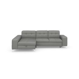 Sit & More Ecksofa SIT & MORE, B:286cm H:92cm T:176cm, grau, Wohnzimmer, Sofas, "Baviene L-Form", inklusive Sitztiefenverstellung und Federkern, wahlweise