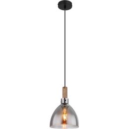Globo LIGHTING H&auml;ngeleuchte "MATTEA", 1 Stk.schwarz, Wohnzimmer, Leuchten, H&auml;nelampe/Pendelleuchte/Glas rauchfarben/Wohnzimmer/Esszimmer