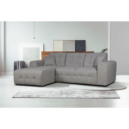 Ecksofa Home Affaire, B:234cm H:85cm T:163cm, grau, 100% Polyester, Wohnzimmer, Sofas, "Nosia L-Form", incl. 2 Zierkissen, mit feiner Steppung