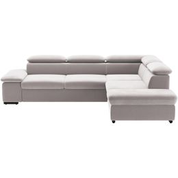Sit & More Ecksofa SIT & MORE, B:272cm H:73cm T:226cm, silber, 98% Polyester, 2% Polyamid, Wohnzimmer, Sofas, "Alcudia L-Form", mit Armteilverstellung, optional