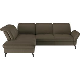 Sit & More Ecksofa SIT & MORE, B:288cm H:88cm T:242cm, gr&uuml;n, 100% Polyester, Wohnzimmer, Sofas, "Leandro L-Form", Wahlweise mit Bett-, Kopfteil - und