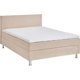 Boxbett, B:140cm L:209cm, beige, ATLANTIC HOME COLLECTION, Bezug Bett: Cord (65% Polypropylen, 35% Polyester), Komplettbetten, "Edison", inkl.
