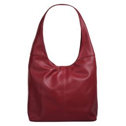 Pike PIK&Eacute; Damen Shopper, rot, Leder, beschichtet, gl&auml;nzend, Taschen, echt Leder, Made in Italy