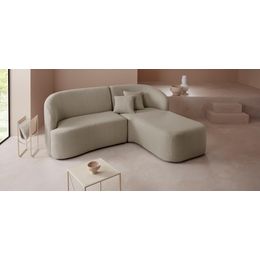 Ecksofa, B:200cm H:87cm T:165cm, beige, LeGer Home by Lena Gercke, Struktur fein 100% Polyester);Samtoptik (100% Polyester);Boucl&eacute; (100% Polyester),