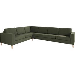Ecksofa, B:316cm H:83cm T:246cm, gr&uuml;n, ATLANTIC HOME COLLECTION, Struktur (100% Polypropylen), Wohnzimmer, Sofas, "Terra L-Form", mit