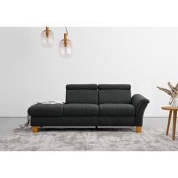 Recamiere Home Affaire, B:206cm H:84cm T:93cm, grau, 100% Polyester, Sofas, "Lindgren", wahlweise motorische TV-Funktion, Bettkasten und