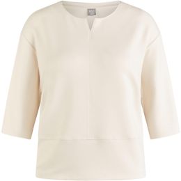 Rabe Damen 3/4-Arm-Shirt, gelb, Gr. 46, unifarben, Web, Obermaterial: 48% Modal, 47% Polyester, 5% Elasthan, Shirts, mit V-Schlitz und Kontrastn&auml;hten