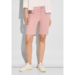 Street One Damen Shorts, rosa, Gr. 34, unifarben, Web, 97% Baumwolle, 3% Elasthan, Hosen, mit Stretchanteil