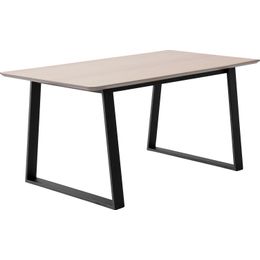 Esstisch, B:165cm H:73,5cm T:90cm, beige, HAMMEL FURNITURE, Tischplatte: Wei&szlig; pigmentiertes, matt lackiertes Eichenfurnier (MDF-Kante natur),