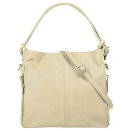 Samantha Look Damen Shopper, beige, Leder, leicht gl&auml;nzend, unifarben, Taschen, echt Leder, Made in Italy