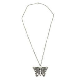 Damen Lange Kette "Schmetterling", silber, Basic, Collezione Alessandro, Metall, Halsketten, mit gro&szlig;em Anh&auml;nger