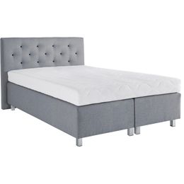 Boxspringbett, B:154cm L:210cm, grau, Westfalia Schlafkomfort, Bezug Unterbox und Kopfteil: Strukturstoff (77% Polyester und 23% Viskose);Bezug
