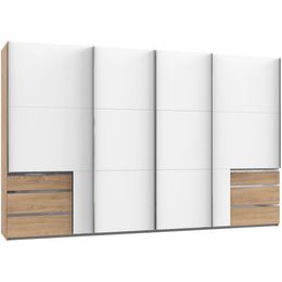 Schwebet&uuml;renschrank wimex, B:350cm H:216cm T:65cm, wei&szlig;, Schr&auml;nke, "Level by fresh to go", mit Synchron&ouml;ffnung