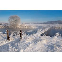 papermoon Fototapete "Schneelandschaft", B/L: 3,5m x 2,6m, Bahnen: 7 Stk., bunt, Schlafzimmer, Tapeten