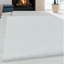 Hochflor-Teppich, B:280cm H:50mm L:370cm, wei&szlig;, Ayyildiz Teppiche, Polypropylen (PP), Teppiche, "FLUFFY 3500", Langflor, Shaggy, uni, robust, auch in