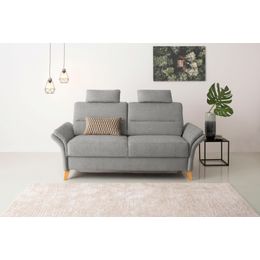 3-Sitzer Home Affaire, B:186cm H:90cm T:89cm, grau, 100% Polyester, Sofas, "Westerland", Federkern-Polsterung. wahlweise mit Armlehnfunktion