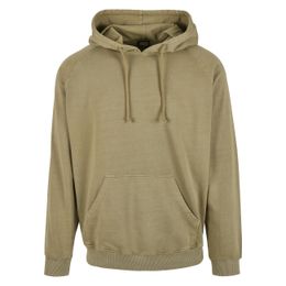 Urban Classics Herren Rundhalspullover "Urban Classics Herren Overdyed Hoody"khaki, Gr. M, unifarben, 100% Baumwolle, Pullover