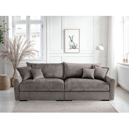 Big-Sofa Home Affaire, B:190cm T:123cmtaupe, 100% Polyester, Sofas, "Finka, Breite 190 cm", Mega-Sofa, Cord oder Chenille-Struktur, mit Federkern & 4