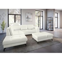 Sit & More Ecksofa SIT & MORE, B:258cm H:84cm T:226cm, wei&szlig;, Wohnzimmer, Sofas, "Bendigo L-Form", inklusive Sitztiefenverstellung, Bodenfreiheit 12 cm, in 2