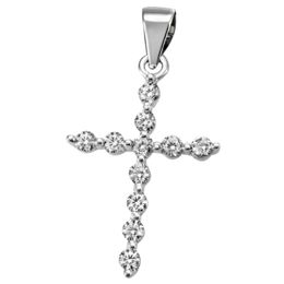 Firetti Damen Kettenanh&auml;nger "Schmuck Geschenk Silber 925 Halsschmuck Anh&auml;nger Kreuz", Silber 925 (Sterlingsilber), 1,2 g, silber, Silber 925