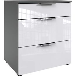Nachtkommode wimex, B:54cm H:61cm T:41cm, grau, Spanplatte, Sideboards, "level36 D by fresh to go", mit soft-close Funktion und Lackfronten, 3