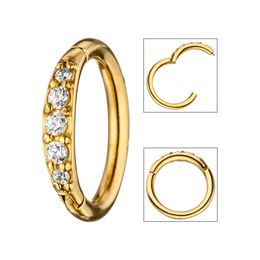 Jobo Damen Nasenpiercing, gold, Edelstahl, Piercings, Segmentring Edelstahl goldfarben
