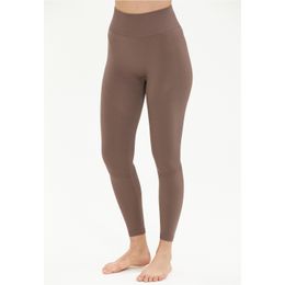 ENDURANCE ATHLECIA ATHLECIA Damen Funktionstights "NAGAR", braun, Gr. S, unifarben, 83% Nylon, 16% Elasthan, 1% Polyester, Hosen, mit angesagtem High-Waist-Bund