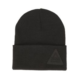 SOS Herren Beanie "Caucasus", schwarz, unifarben, 50% Polyester, 50% Polyacryl, M&uuml;tzen, mit stylischem Umschlag