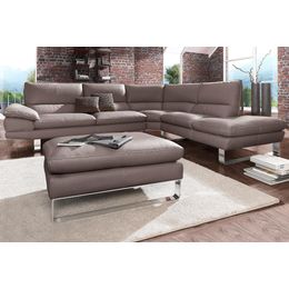 Ecksofa Calia italia, B:297cm H:87cm T:97cm, braun, NaturLeder Sorrento;Leder Bull, Wohnzimmer, Sofas, "Dave, italienisches Designsofa mit