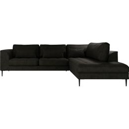 Trendmanufaktur Ecksofa "Luzi, wahlweise mit Schlaffunktion und Bettkasten, gem&uuml;tlich, L-Form", B/H/T: 264cm x 80cm x 203cm, Samtvelours, Ottomane
