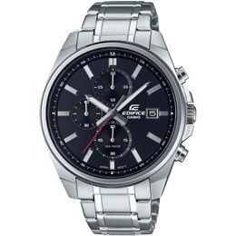 CASIO EDIFICE Herren Chronograph, silber, Armbanduhren, Quarzuhr, Armbanduhr,Herrenuhr, Edelstahlarmband,bis 10bar wasserdicht