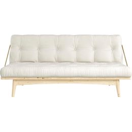 Schlafsofa Karup Design, B:190cm H:90cm T:130cm, beige, 80% Baumwolle + 20% polyester, Jugendzimmer, Sofas, "Folk", aus massiven Kiefernholz, inkl.
