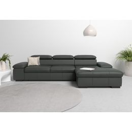 Ecksofa Home Affaire, B:286cm H:73cm T:174cm, grau, Luxus-Microfaser Lederoptik (100% Polyester);Luxus-Microfaser ALTARA NUBUCK (100%