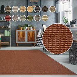 Sisalteppich Dekowe, B:67cm H:5mm L:250cm, orange, Sisal, Teppiche, "Mara S2 mit Bord&uuml;re Spezial", 100% Sisal, auch als L&auml;ufer, Wohnzimmer