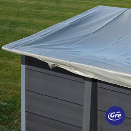 Pool-Abdeckplane GRE, B:236cm L:376cm, grau, Polyvinylchlorid (PVC), Planen, "Winterabdeckplane", f&uuml;r Compositepools